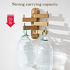 INMAN Coat Hooks for Wall Wooden Hook, Wall Coat Rack Heavy Duty Foldable Wall Hooks for Coat Hat Towel Purse Robes Mudroom Bathroom Entryway (Oak)