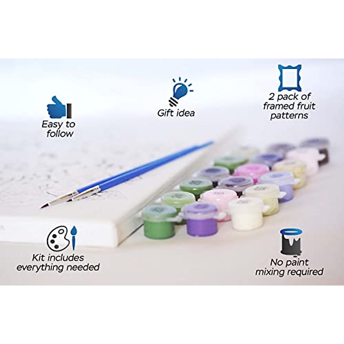 CRAFTBARN - 2 Framed DIY Paint by Numbers for Adults Beginner, Paint by Numbers for Adults Framed, 10x10