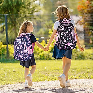 Atarni School Backpack Girls Set Bookbag - with Lunch Bag & Pencil Case Bookbags Middle Elementary Preschool Kindergarten Supplies for Teen Little Children Student (Blue)