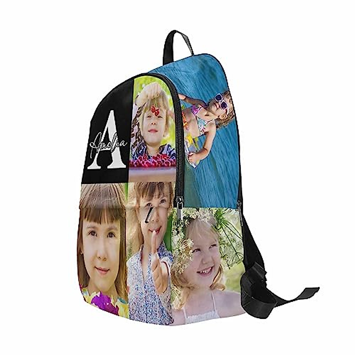 M YESCUSTOM Customized Girls Scoolbag with Name Personalized Picture Kid Backpack Book Bag for Kindergarten Elementary Middle School Back Casual Bookbags for Back to School Travel Picnic