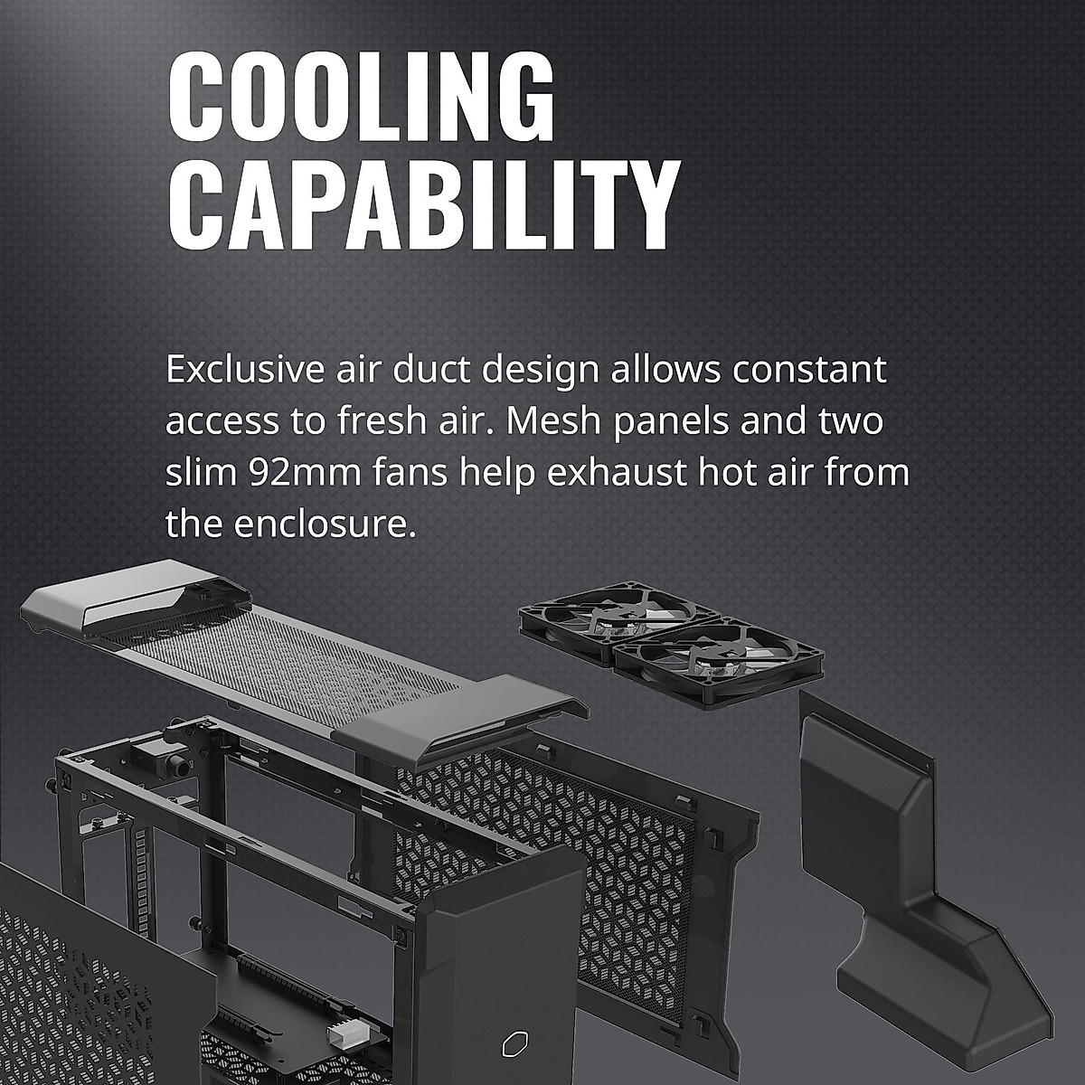 Cooler Master MasterCase NC100 SFF Small Form Factor 7.9 Liter Case with V650 Gold SFX PSU, GPUs 2.5 Slots up to 320mm for Intel(r) NUC 9 Extreme Element, Black