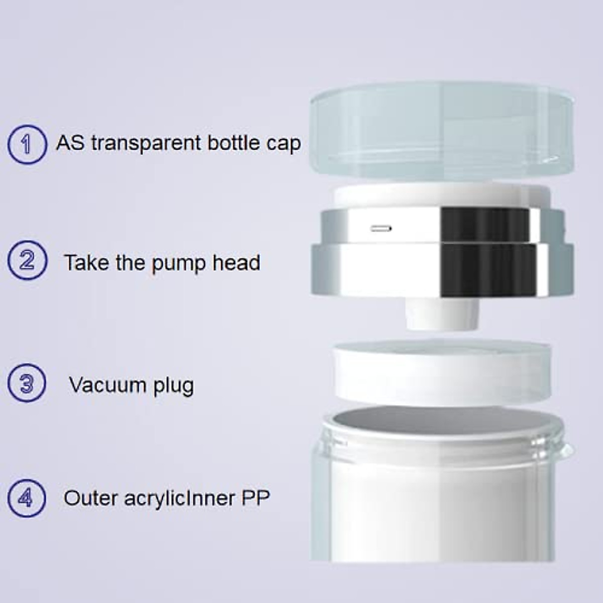 Airless Pump Jar Airless Pump Bottle Cream Jar Vacuum Bottle Dispenser with Pump Vacuum Moisturizer Jar Refillable Travel Cream Empty Bottle Lotion Pump Containers Cosmetic Jar Empty Cream Cans