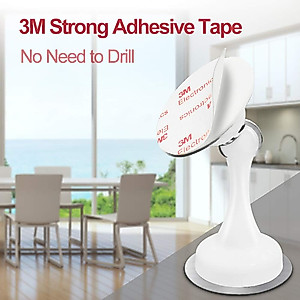 Door Stopper, 2 Pack Magnetic Door Stop White, Stainless Steel Door Catch, 3M Double-Sided Self Adhesive Tape, Door Holder Doorstop, No Drilling, Keep Your Door Open