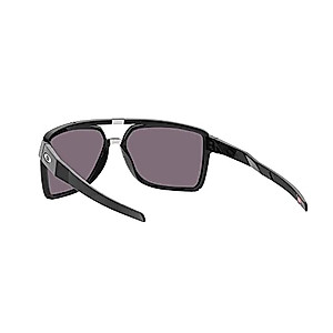 Oakley Men's OO9147 Castel Rectangular Sunglasses, Black Ink/Prizm Grey, 63 mm