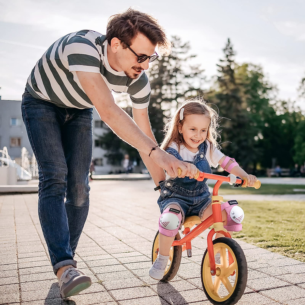 BOSONER Kids/Youth Knee Pad Elbow Pads for Roller Skates Cycling BMX Bike Skateboard Inline Rollerblading, Skating Skatings Scooter Riding Sports