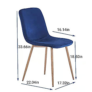 Springfavor Blue Velvet Dining Chairs Set of 4 Kitchen & Dining Room Chairs with Sturdy Metal Legs Upholstered Mid Century Modern Dining Chairs for Living Room/Kitchen/Bedroom
