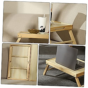 MAGICLULU 1pc Computer Desk Study Desk Foldable Breakfast Table Mini Size Breakfast Tray Serving Bed Tray Wooden Pallets Folding Trays Wooden Desk Study Table Laptop Table Home Writing Table