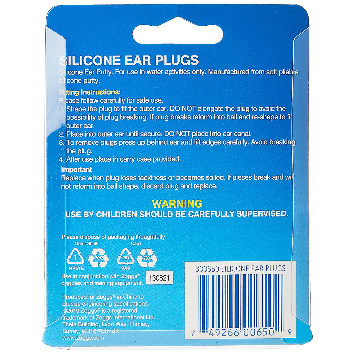 Zoggs Silicone Ear Plugs