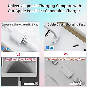 Design for Apple Pencil Charger,Apple Pencil Adapter 1FT/1Pack, iPencil Charger Fast Charging Compatible with Apple Pencil 1st Generation,USB A Male to Lightning Female