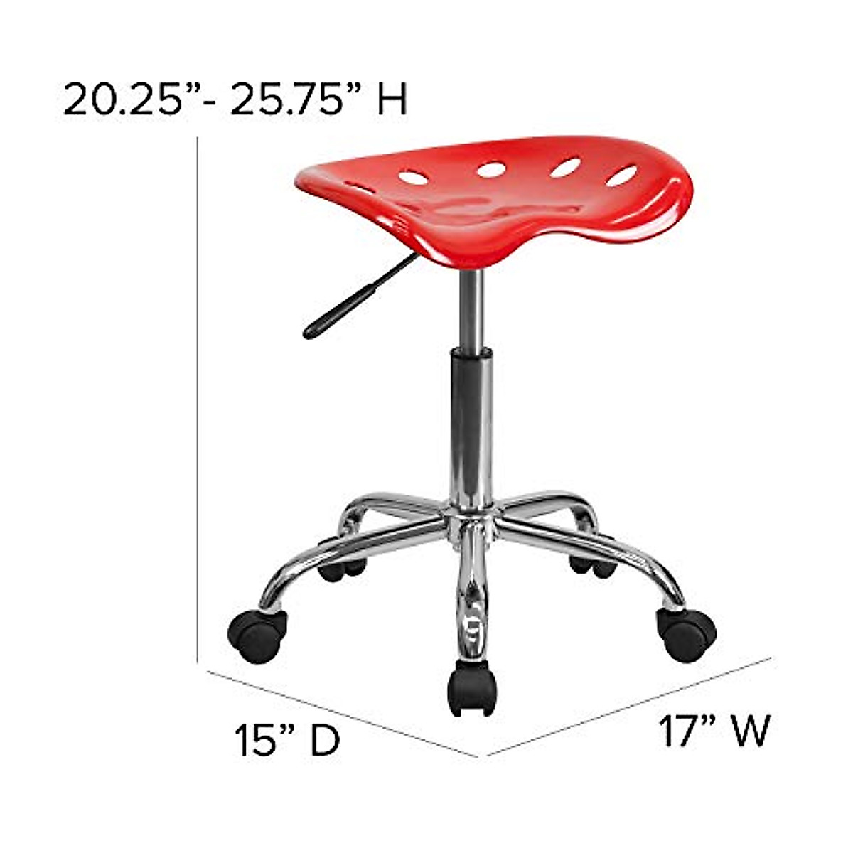 Flash Furniture Taylor Vibrant Red Tractor Seat and Chrome Stool