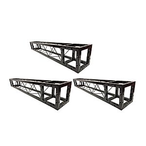 Three (3) 1.5 Meter 4.92 ft. Square 8"x8" Black Trussing Box Truss Section Bolted