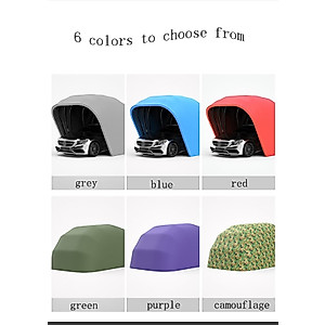 ZYMEN Stainless Steel Grey Carport, Foldable Retractable Car Awning, Semi-Automatic Durable Shelter, Mobile Folding Garage L5.5m * W 2.5m * H 2.3m