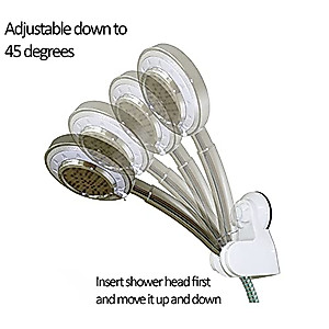 Pump&fix 45 Degrees Adjustable Handheld Shower Head Holder Suction Cup Wall Mount Bracket