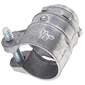 Halex – ½ Inch Flexible Metal Conduit (FMC) Squeeze Connector – 04205B – 25 Per Pack – Silver