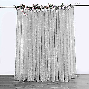 SFN SKY 10ft x10ft Silver Spandex Curtain Party Wedding Backdrop Photography Background Photo Booth Backdrop Studio Background (Silver)
