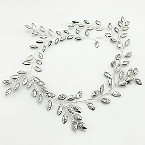 BETITETO Wedding Bridal Hair Vine Green Rhinestone Headband Hair Piece Accessories for Women Girls Party Photoshoot