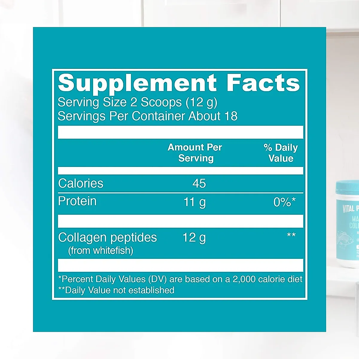 Vital Proteins Marine Collagen Peptides Powder Supplement 7.8 oz Canister + Stick Packs (10 g) (Box of 20)