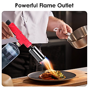 FEPPO Powerful Cooking Propane Torch, Outdoor Kitchen Cooking Torch Charcoal Torch Lighter, Grilling Culinary Kitchen Torch for BBQ Searing Steak, Creme Brulee (Tank Not Included)