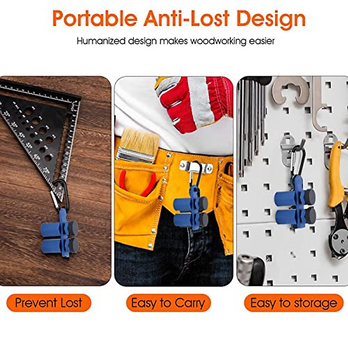 Stair Gauges for Framing Square, Tall Stair Gauges, Aluminum Stair Stringer Layout Tool, Non Slip Framing Square Stops with Holder Stair Stringer Tool for Circular Saw Rip Guide(Blue)