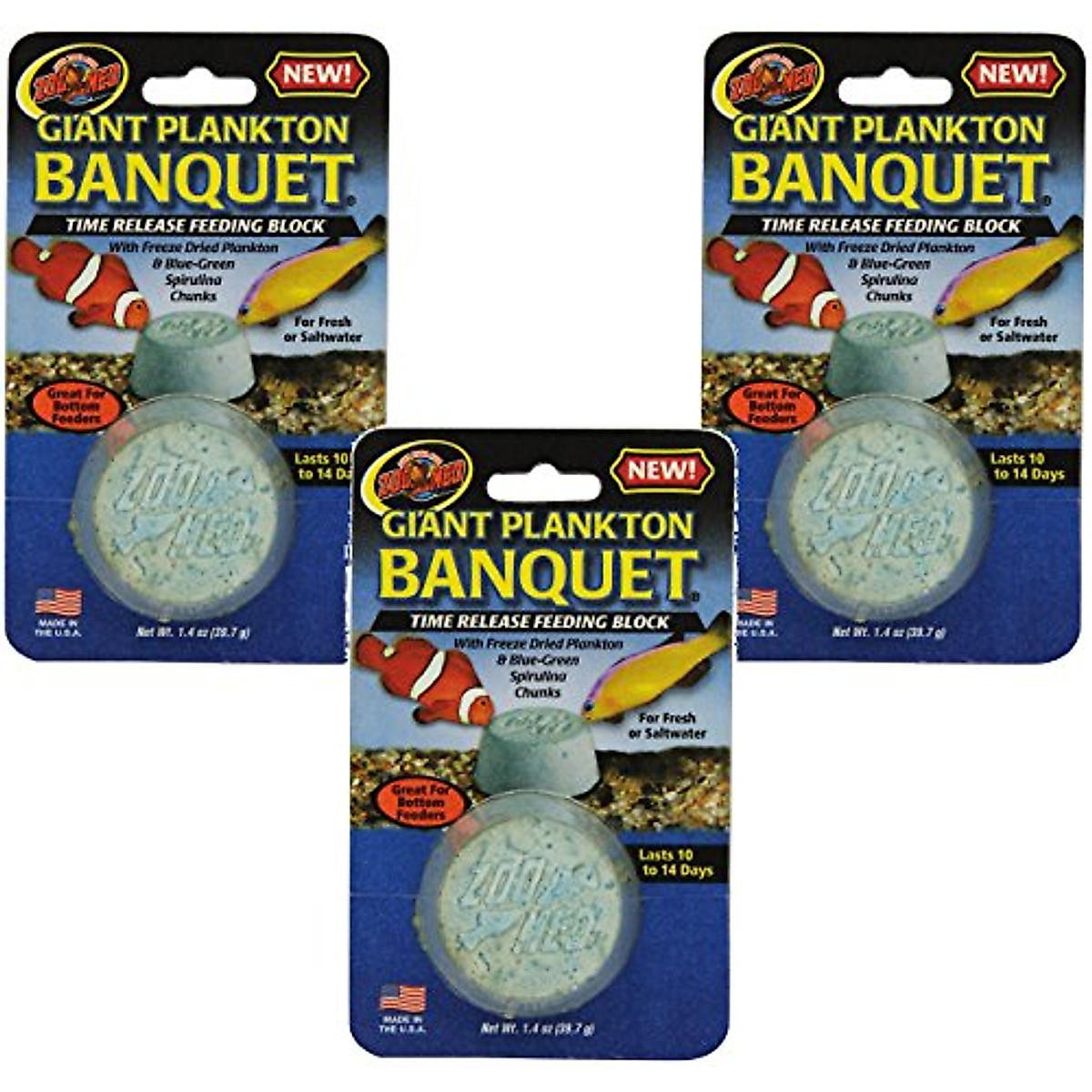 Zoo Med Laboratories Plankton Banquet Block Feeders - Giant Size (3 Pack)