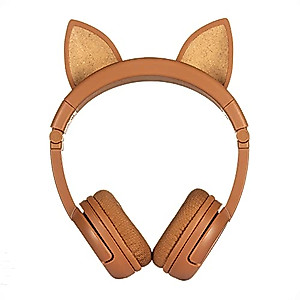 ONANOFF BuddyPhones PlayEars+, On-Ear Bluetooth Kids Headphones with Fox Ears, Volume-Limiting with Microphone, Works Wired or Wireless, 24-Hours Battery Life, for iPhone, iPad, Tablet and More