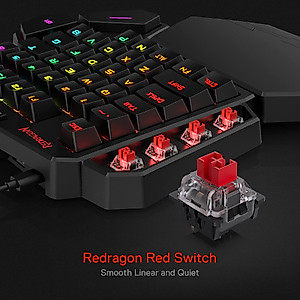Redragon K585 One-Handed Keyboard and M656 Gainer Wireless Gaming Mouse Bundle