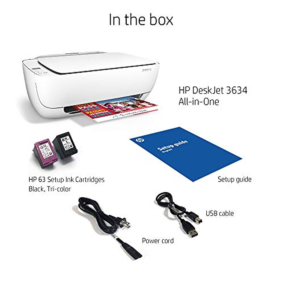 HP DeskJet 3634 Compact All-in-One Wireless Printer with Mobile Printing, HP Instant Ink or Amazon Dash replenishment readyy (K4T93A)