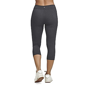 Spalding Women's Essential Capri Legging | Comfortable 4-Way Stretch Athletic Pants | High-Waist Charcoal Heather | Medium