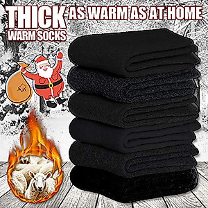 Kids Wool Hiking Socks for Girls Boys Toddlers Thick Winter Warm Thermal Boot Socks (Black, 8-12 Years)