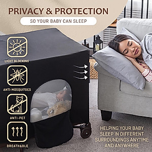 Choice Home Goods Crib Cover fits Pack N Play Cribs to Help Babies Sleep - Breathable Crib Canopy fits Pack and Play for Privacy in New Surroundings - Giftable Baby Crib Tent