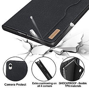 DTH-PANDA iPad Air 3rd Generation Case, iPad Pro 10.5 Inch 2019/2017 Cover, with Apple Pencil Holder, PU Leather with Pocket, Auto Sleep/Wake Function (Crow Black)