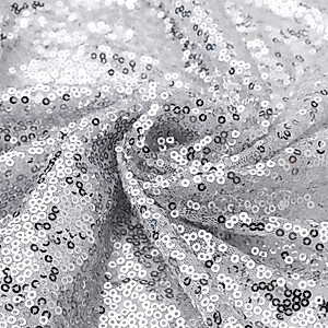 SweetEasy 2packs 2ftx10ft Sequin Glitter Photography Backdrop Curtain Panels Wedding Backdrop for Baby Shower Birthday Home Party Event Festival Restaurant Reception Arch Decoration (Silver)