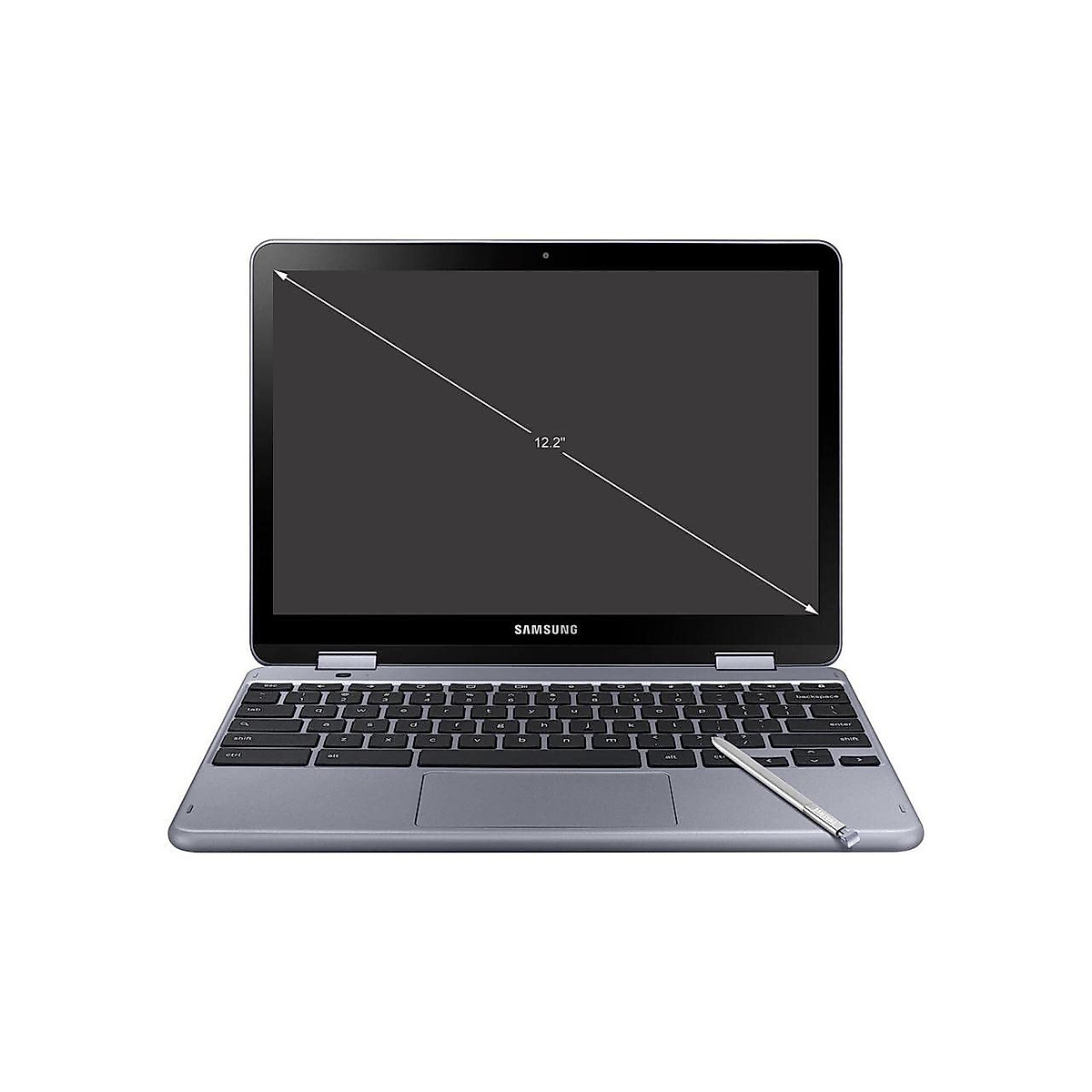 Samsung Chromebook Plus V2, 2-in-1, 4GB RAM, 32GB eMMC, 13MP Camera, Chrome OS, 12.2", 16:10 Aspect Ratio, Stealth Silver (XE521QAB-K01US)