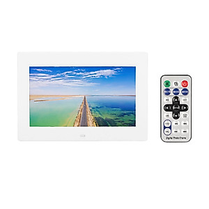 10 Inch Digital Photo Frame Electronic Album 100-240V 1024x600 White with Remote Control for Office (US Plug)
