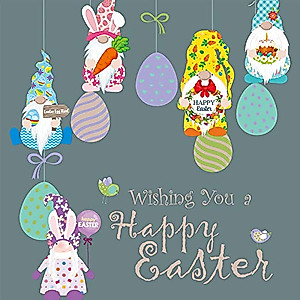 40 Pieces Funny Easter Gnomes Cutouts Stickers Easter Classroom Decoration Cutouts with Glue Point Dots for School Home Office Party Favors Bulletin Board Ornament Holiday Supplies, 8 Designs