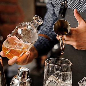 Fdit Double Stainless Steel Head Jigger for Bartending Jigger Bar Jigger Cocktail Measuring Jigger Liquor Measuring Jigger with Measurements Inside (30ml 60ml)