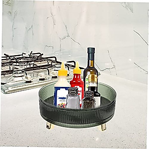 FRCOLOR 2pcs Rotating Storage Tray Skincare Holder Cosmetics Holder Tray Turning Desktop Organizer Makeup Carousel Rotating Kitchen Spice Rack High Capacity to Rotate The pet Brush Holder