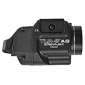Streamlight 69434 TLR-8A G Flex 500-Lumen Low Profile Pistol Light with Integrated Green Aiming Laser for Select Handguns, Includes Rear Switches, Mounting Kit, and Keys, Black