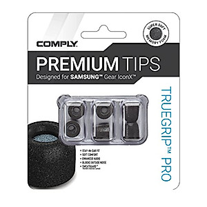 COMPLY TrueGrip Pro Memory Foam Tips for Samsung Gear IconX (Medium, 3 Pairs)
