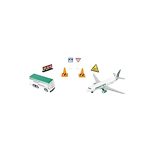 Daron Frontier Airlines Spot The Jaguar Airport Playset with Die-Cast Metal Model Airplane with Plastic Parts, Cars and Transportation Toys for Kids Ages 3+