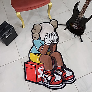 Rugendary Popular Hypebeast Rug Decorative Rug Hypebeast Sneakerhead Non Slip Shaped Carpet Hypebeast Lover Mat for Home Decor Rug (Economic Quality, 1.6x3 ft)