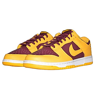Nike mens Dunk Low shoe, Yellow/Bordeaux, 8