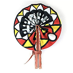 African Fan/African Fabric Fan/Ankara Fan/Leather Folding Fan/Designs Random