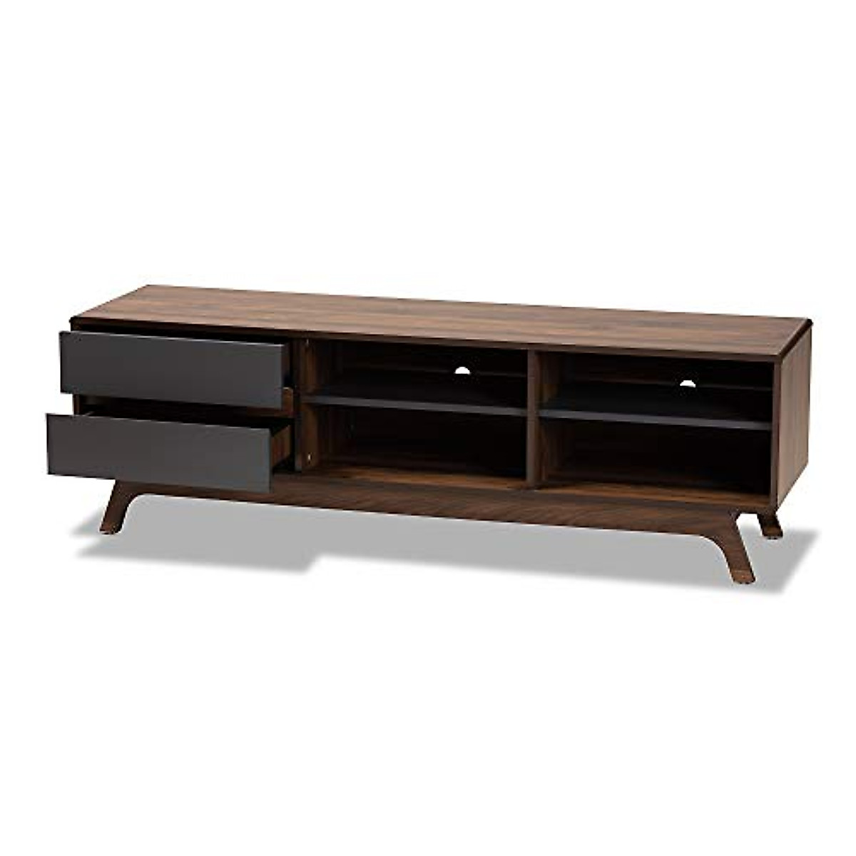 Baxton Studio TV Stands, Grey/Walnut