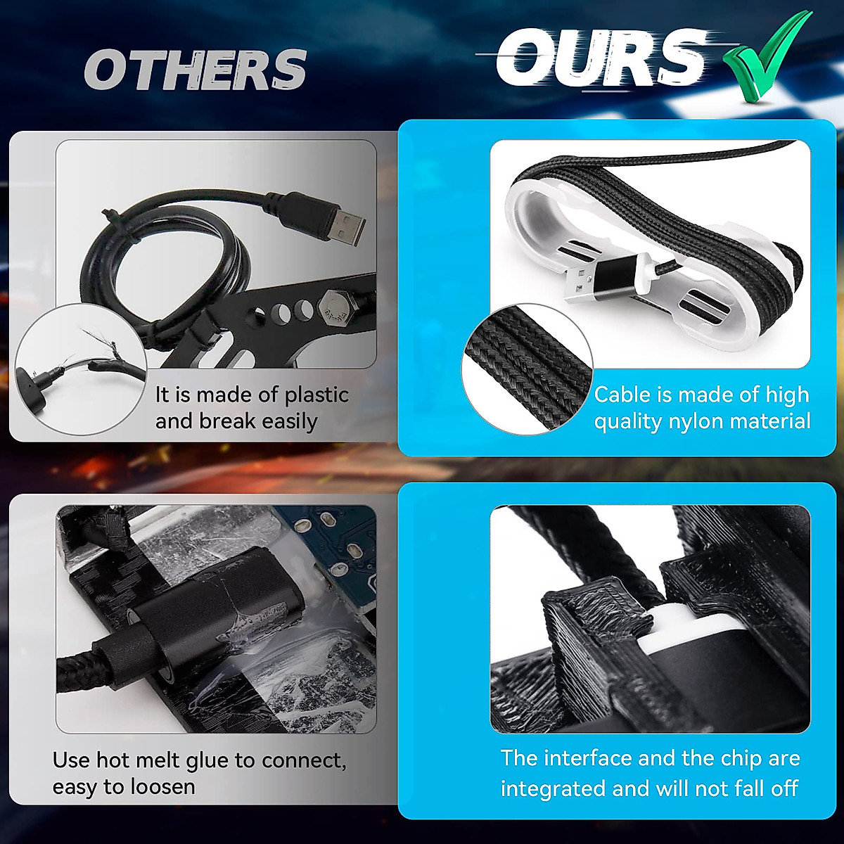 aikeec 64Bit PC USB Handbrake, Upgrade SIM Racing Games Handbrake for LO GITECH G25 G27 G29 T500 T300 THRUST MASTER FANATECOSW DIRT RALLY, 2M Nylon Cable/Reinforced Spring/Black+Clamp