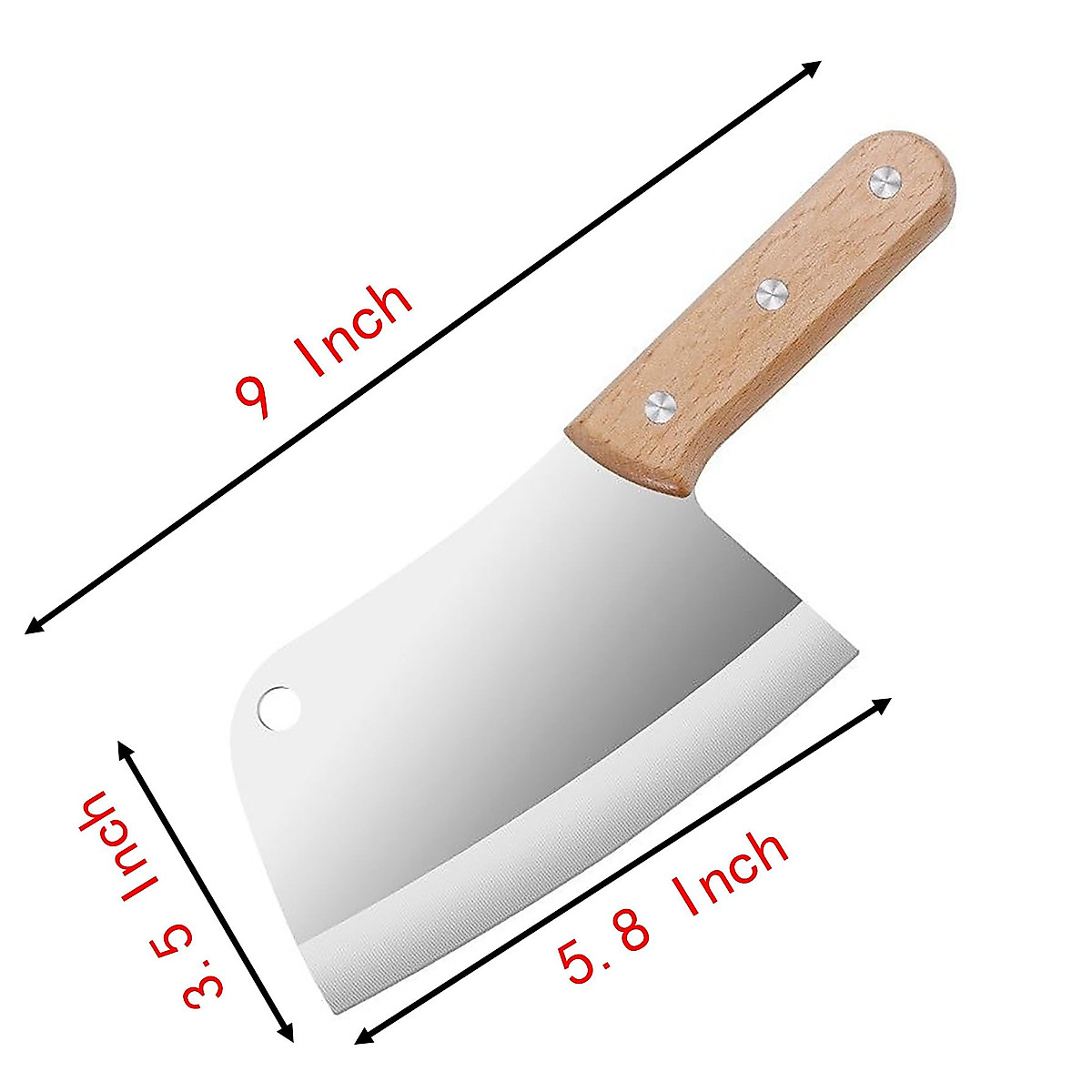 YIKANGHENG Small Professional Cleaver Chef Knife, High Strength Stainless Steel 5.8 Inch Sharp Kitchen Blade with Wooden Handle (black)