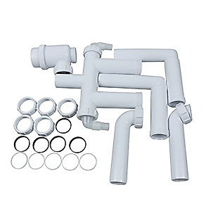 LIRUXUN Double Sink Drainage System Odor Proof Bottle Drain Pipe Adjustable Downpipe Pipe Weep