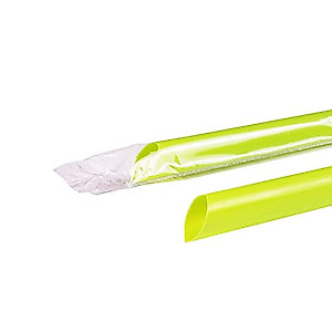 Karat C9060s (Green) 9'' Boba Straws (10mm) Poly Wrapped - Green (Case of 1600)