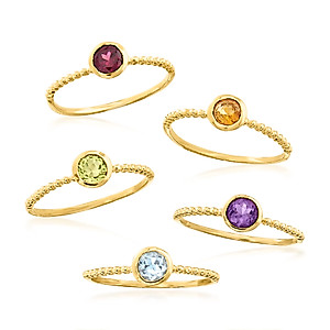 Ross-Simons 1.60 ct. t.w. Multi-Gemstone Jewelry Set: 5 Rings in 18kt Gold Over Sterling. Size 7