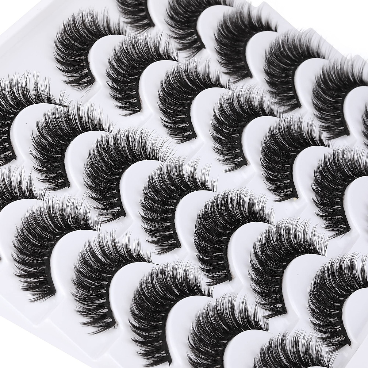 ALICROWN Short Eyelashes Natural Look False Lashes Mixed Lightweight Fluffy Handmade Soft Volume 14 Pairs Faux Mink Pack